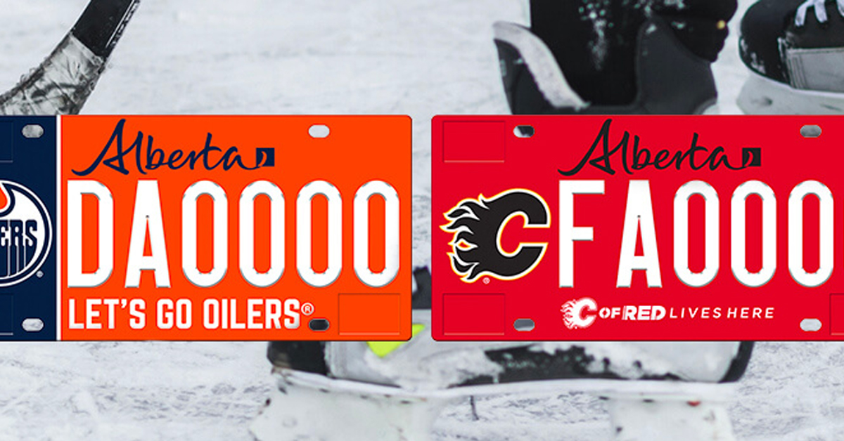 Get Flames & Oilers Alberta Licence Plates Online | AMA